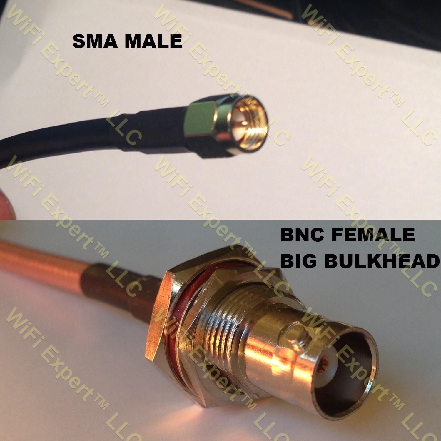 RG142 SMA MALE to BNC FEMALE BIG BULKHEAD Coaxial RF Pigtail Cable – RF Coaxial Cables, Adapters ...