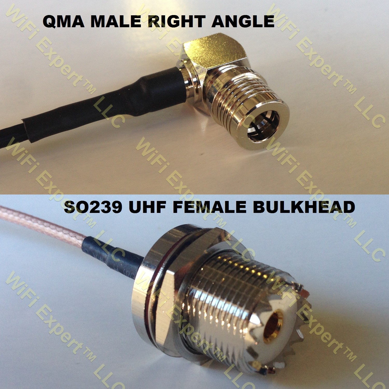 RG316 QMA MALE ANGLE to UHF Female BULKHEAD Coaxial RF Pigtail Cable – RF Coaxial Cables ...