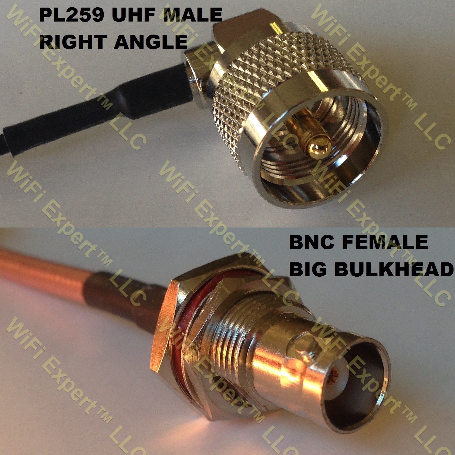 RG142 UHF Male Angle to BNC FEMALE BIG BULKHEAD Coaxial RF Pigtail Cable – RF Coaxial Cables ...