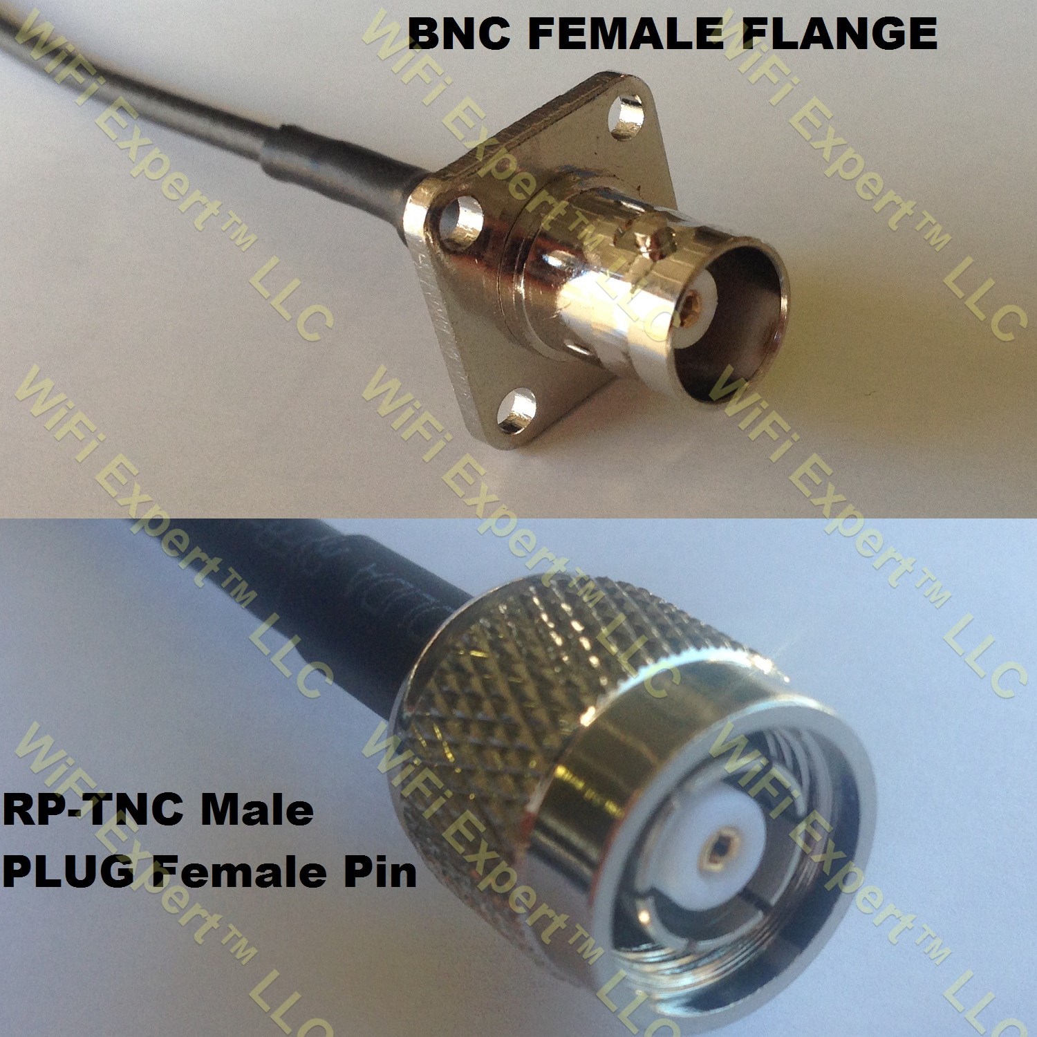 RG142 BNC Flange Female to RP-TNC MALE Coaxial RF Pigtail Cable – RF Coaxial Cables, Adapters ...