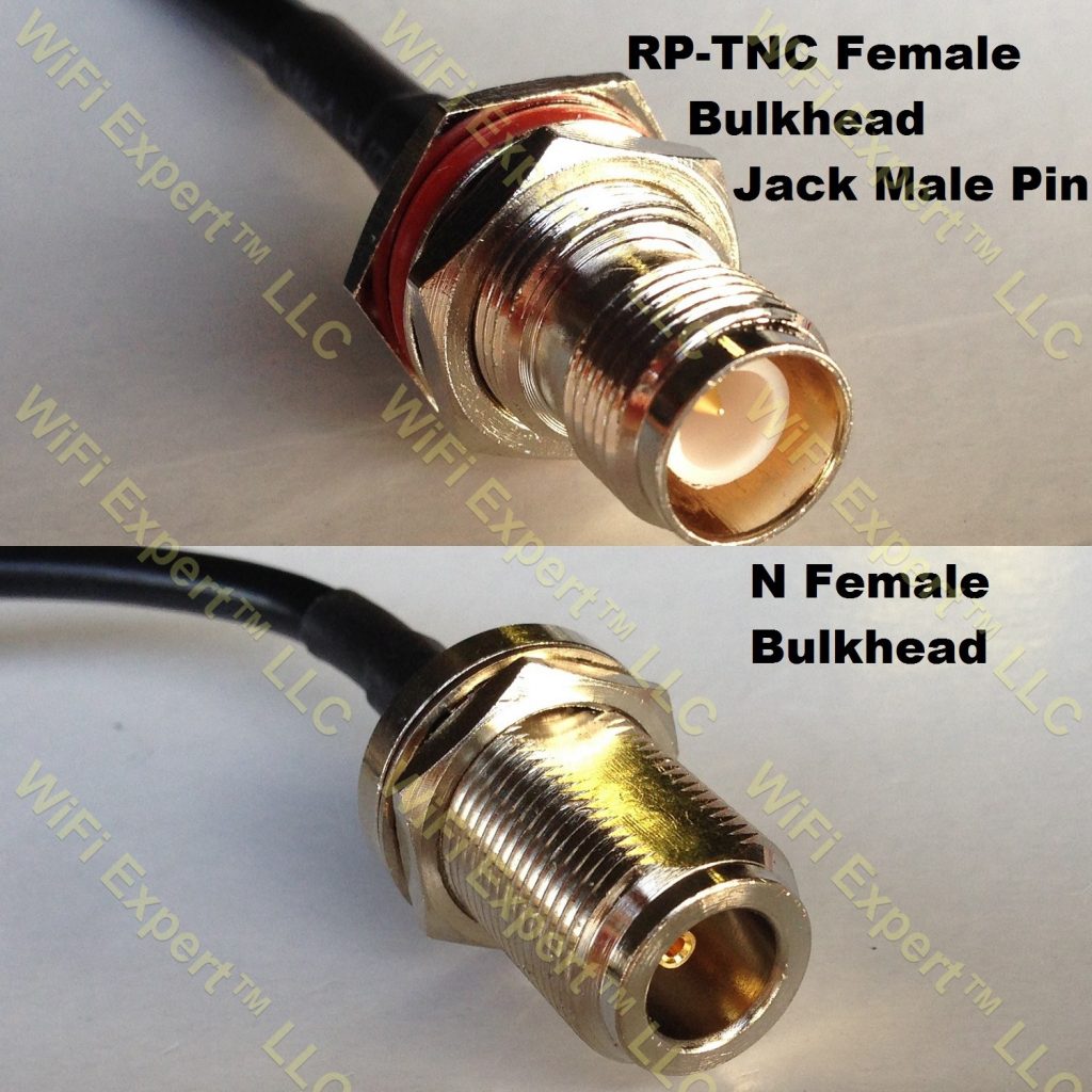 LMR100 RP-TNC FEMALE BULKHEAD to N FEMALE BULKHEAD Coaxial RF Pigtail ...