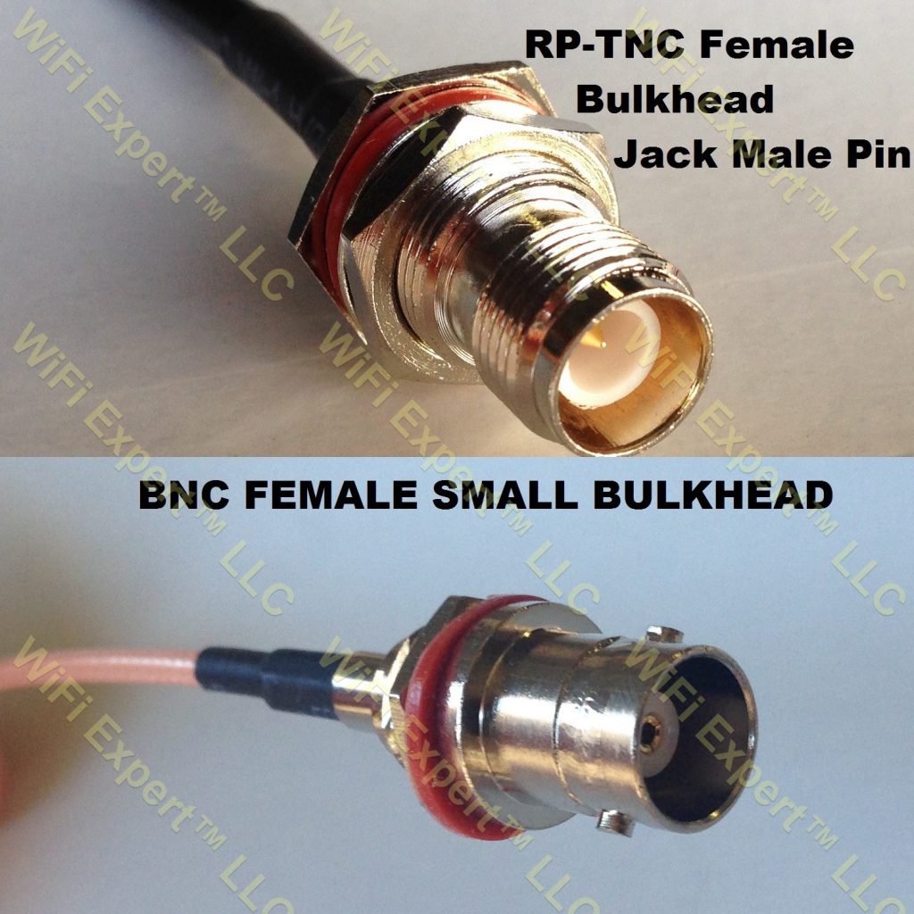 LMR100 RP-TNC FEMALE BULKHEAD to BNC FEMALE SM BULKHEAD Coaxial RF ...