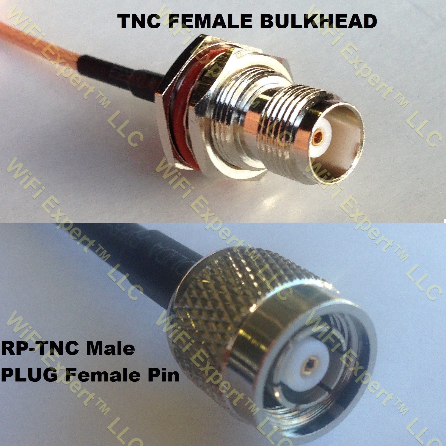 RG142 TNC FEMALE BULKHEAD to RP-TNC MALE Coaxial RF Pigtail Cable – RF ...