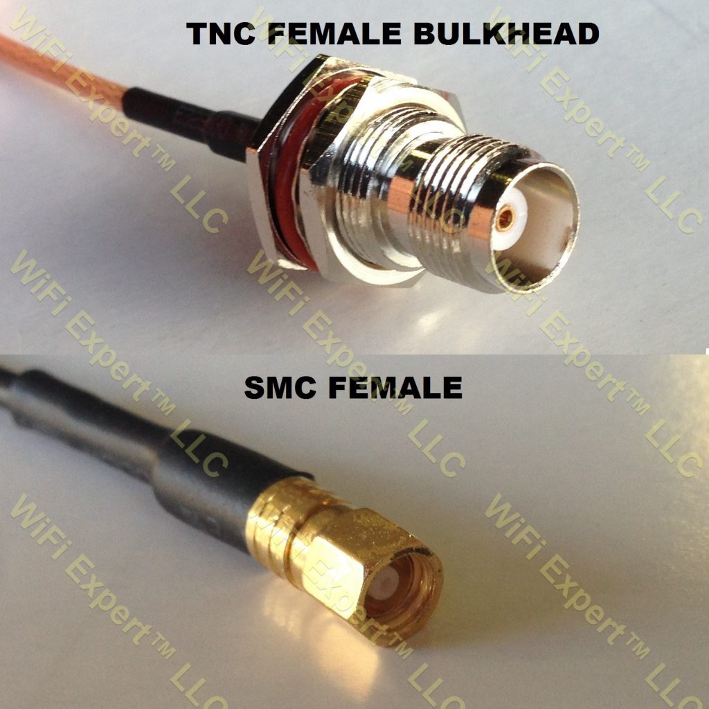 LMR100 TNC FEMALE BULKHEAD to SMC FEMALE Coaxial RF Pigtail Cable – RF ...