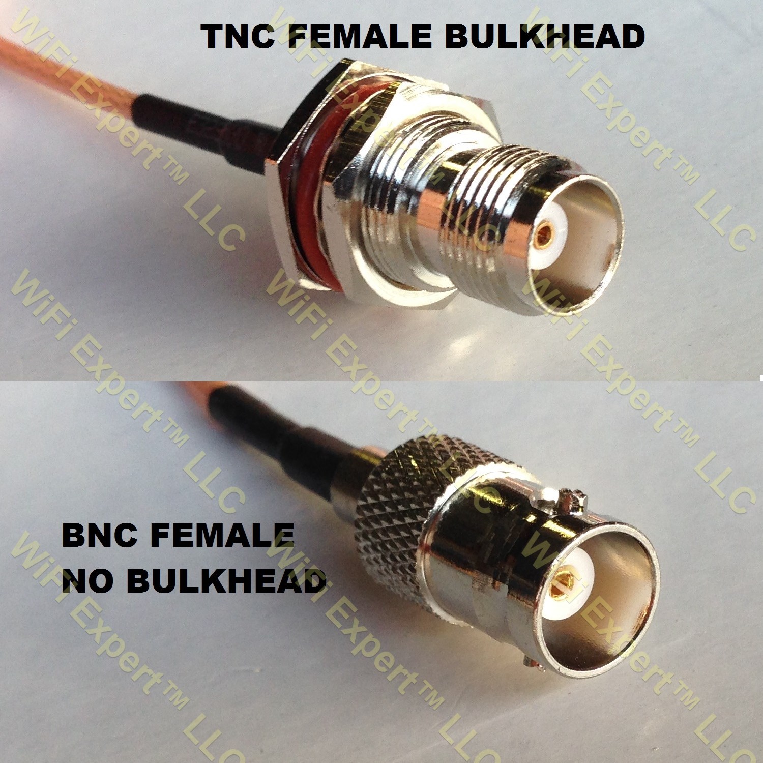 RG142 TNC FEMALE BULKHEAD to BNC FEMALE Coaxial RF Pigtail Cable – RF ...