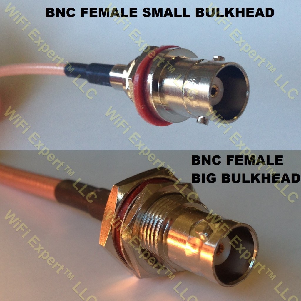 LMR100 BNC FEMALE SM BULKHEAD to BNC FEMALE BIG BULKHEAD Coaxial RF ...