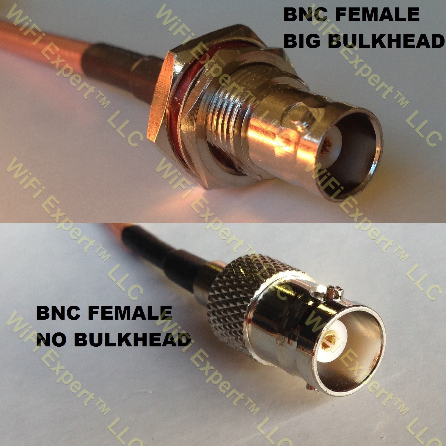 RG58 BNC FEMALE BIG BULKHEAD to BNC FEMALE Coaxial RF Pigtail Cable ...