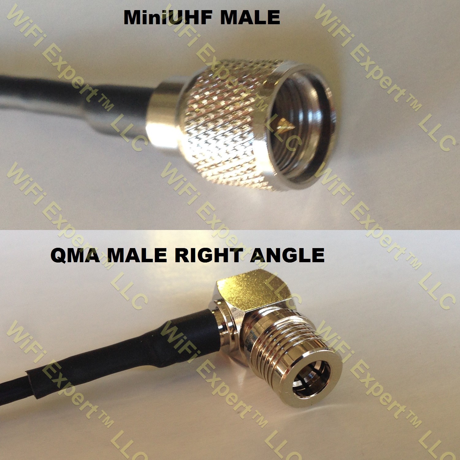 RG58 MINI UHF MALE to QMA MALE ANGLE Coaxial RF Pigtail Cable – RF ...