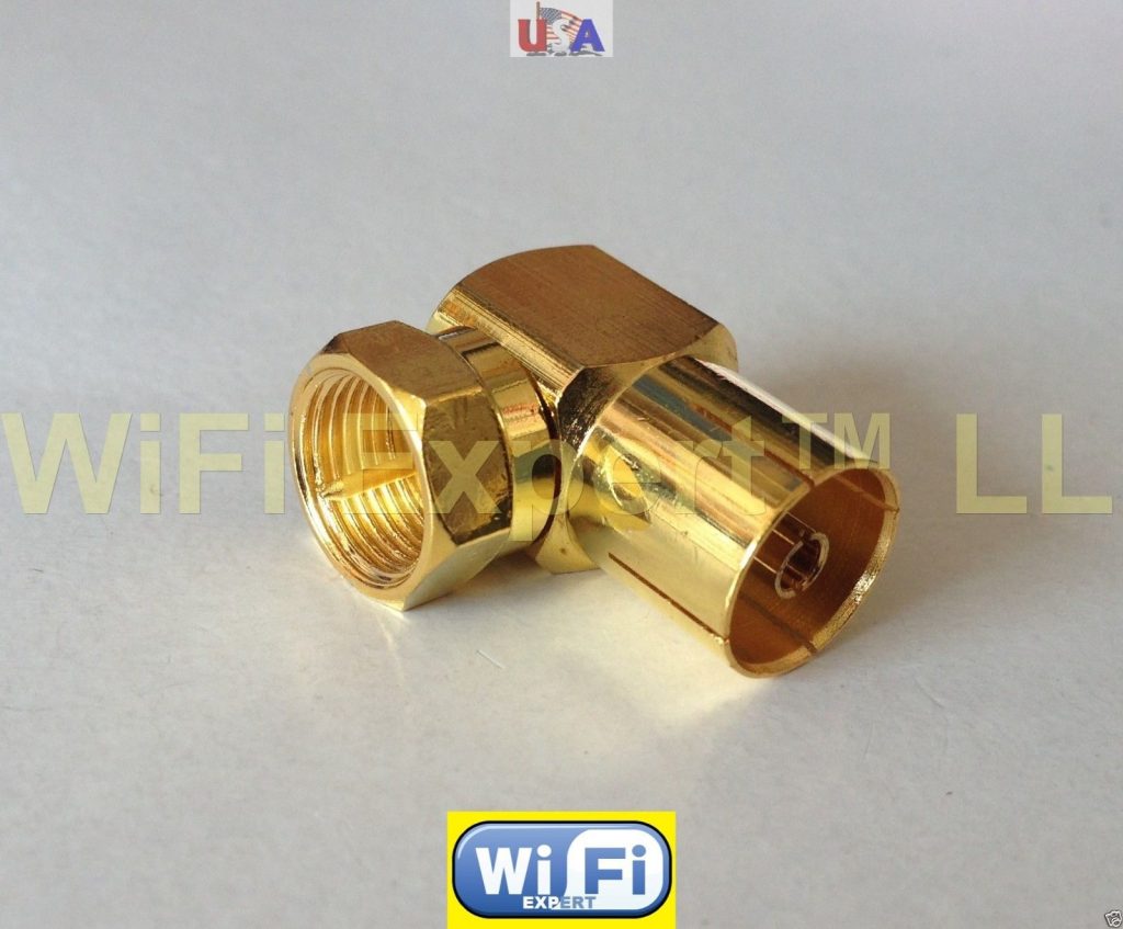 GOLD ANGLE L DVB TV PAL Female Jack to F Type TV Male Plug RF adapter ...
