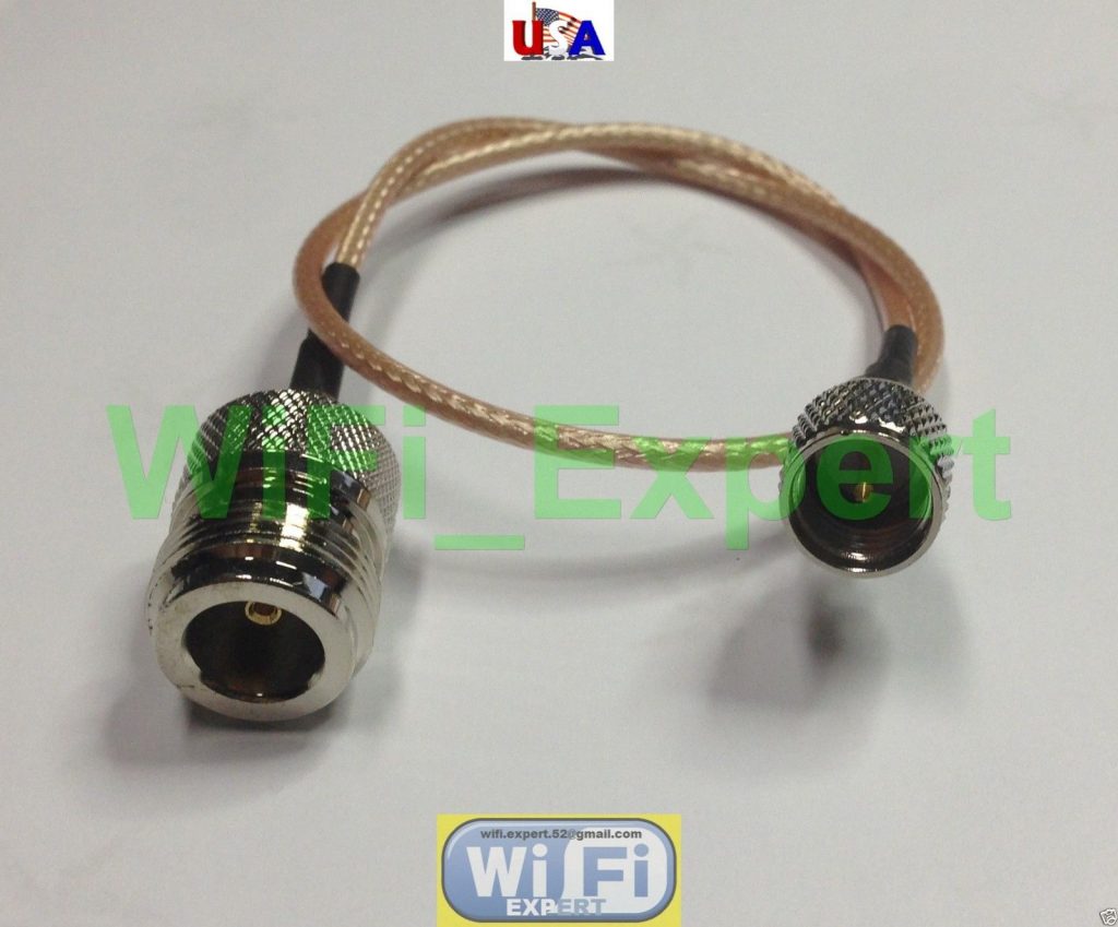 RG316 LOW LOSS COAX RF CABLE Mini UHF MALE TO N TYPE MALE STRAIGHT 6in ...