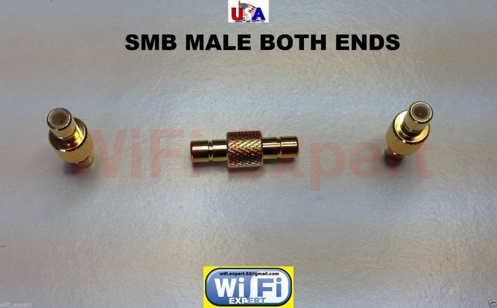 SMB Male to Male plug RF Coax Connector Adapter Connect 2 SMB Females ...