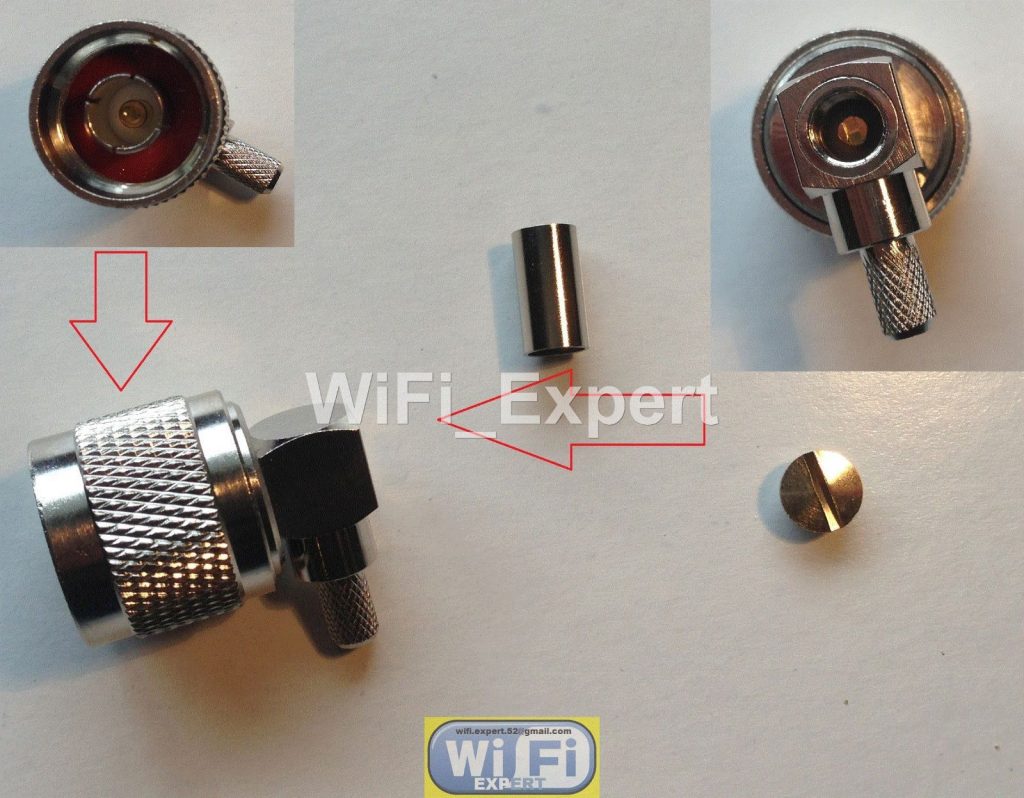 N TYPE RIGHT ANGLE MALE CRIMP CONNECTOR FOR LMR100 LMR195 LMR240 LMR400 ...