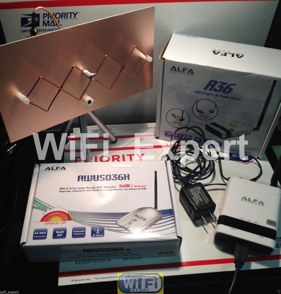 WiFi Antenna MACH 1 ALFA R36 + G Adp Double Biquad Long Range GET FREE ...