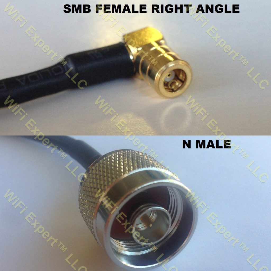 LMR100 SMB FEMALE ANGLE to N MALE Coaxial RF Pigtail Cable – RF Coaxial ...
